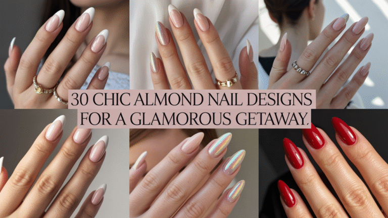 30 Chic Almond Nail Designs for a Glamorous Getaway - The Fashion Fam