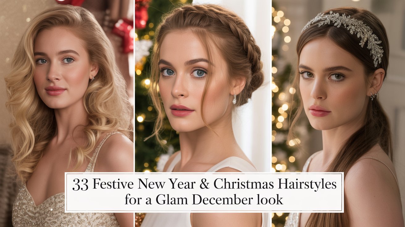33 Festive New Year and Christmas Hairstyles for a Glam December Look ...