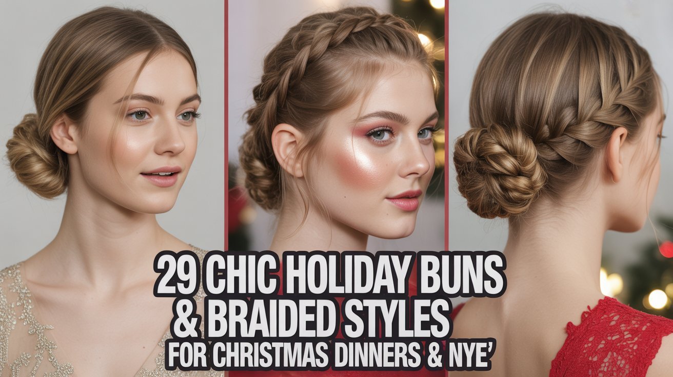 29 Chic Holiday Buns and Braided Styles for Christmas Dinners & NYE ...